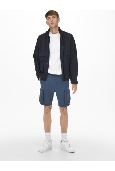 Only & Sons Normal Bel Düz Koyu Mavi Erkek Sweat Şort - 22019126_ONSNICKY Sweat Shorts Only & Sons Normal Bel Düz Koyu Mavi Erkek Sweat Şort - 22019126_ONSNICKY Sweat Shorts