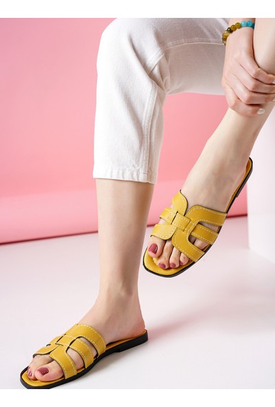 Ayakkabı Havuzu Terlik - Hardal - Ayakkabı Havuzu