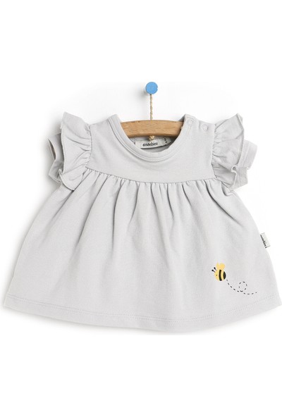 Antebies Sevimli Arı Organik Kolları Fırfırlı Elbise