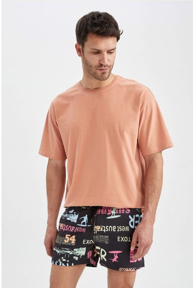 DeFacto Slogan Baskılı Ekstra Kısa Yüzme ŞORTU V7582AZ22HS