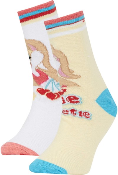 DeFacto Kız Çocuk Looney Tunes Lisanslı Pamuklu 2'li Uzun Çorap X2209A6NS