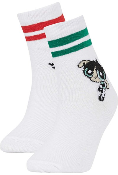 DeFacto Kız Çocuk PowerPuff Girls Lisanslı Pamuklu 2'li Uzun Çorap X2217A6NS DeFacto Kız Çocuk PowerPuff Girls Lisanslı Pamuklu 2'li Uzun Çorap X2217A6NS