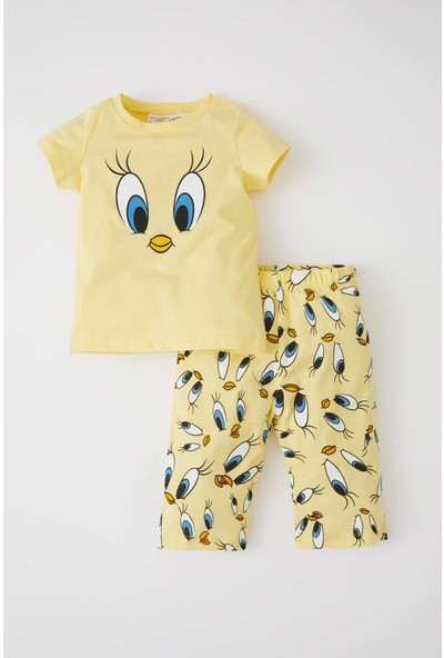DeFacto Kız Bebek Looney Tunes Lisanslı Regular Fit Yeni Doğan Pamuklu Kısa Kollu Şort Pijama Takım X8129A222SM DeFacto Kız Bebek Looney Tunes Lisanslı Regular Fit Yeni Doğan Pamuklu Kısa Kollu Şort Pijama Takım X8129A222SM