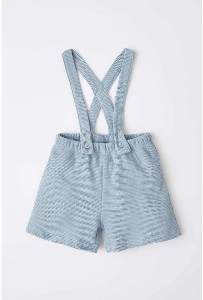 DeFacto Erkek Bebek Regular Fit Askılı Waffle Dokulu Şort Y0257A222SM