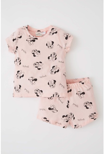DeFacto Kız Bebek Disney Mickey & Minnie Lisanslı Regular Fit Pamuklu Kısa Kollu Şort Pijama Takım X8932A222SM DeFacto Kız Bebek Disney Mickey & Minnie Lisanslı Regular Fit Pamuklu Kısa Kollu Şort Pijama Takım X8932A222SM