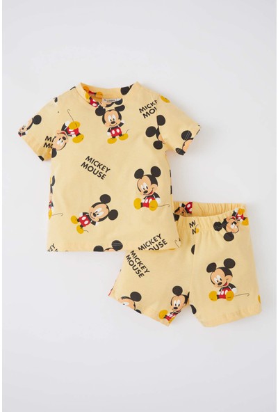 DeFacto Erkek Bebek Disney Mickey & Minnie Lisanslı Regular Fit Pamuklu Kısa Kollu Şort Pijama Takım Y0288A222SM DeFacto Erkek Bebek Disney Mickey & Minnie Lisanslı Regular Fit Pamuklu Kısa Kollu Şort Pijama Takım Y0288A222SM