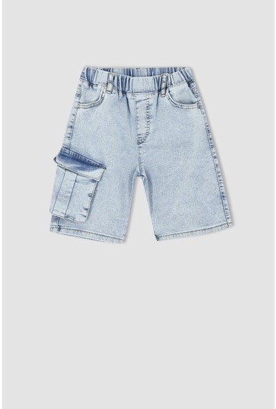 DeFacto Erkek Çocuk Esnek Bel Jean Bermuda X2142A622SM