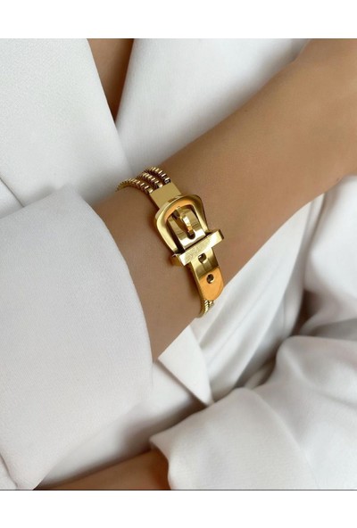Asya Jewellery Çelik Kemer Görünümlü Bileklik Kararmaz Paslanmaz Antialerjik Asya Jewellery Çelik Kemer Görünümlü Bileklik Kararmaz Paslanmaz Antialerjik