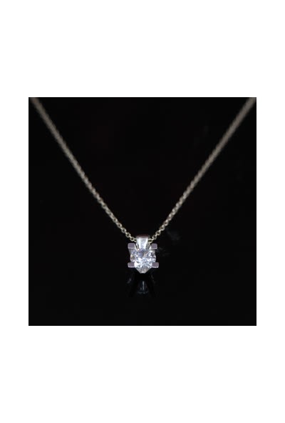 Zirkon Taşlı 925 Ayar Gümüş Bayan Kolye