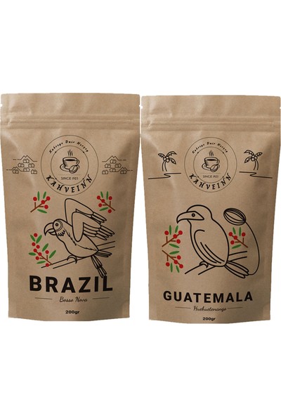 Brezilya 200 Gr- Guatemala 200 gr Filtre Kahve %100 Arabica