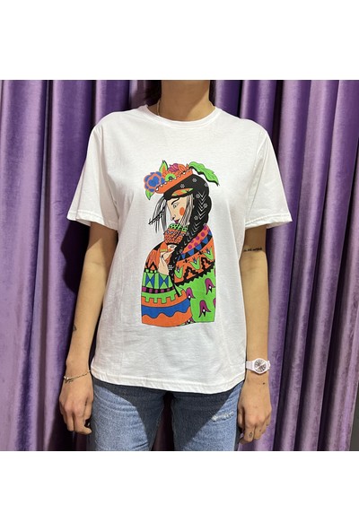 Butik AY-DA Kadın Baskılı T-Shirt