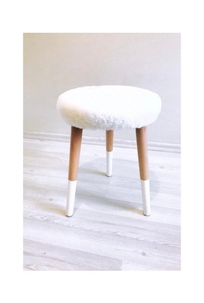 Movia Home Ahşap Ayak Beyaz Dekoratif Pelüş Puf Tabure Bench Yuvarlak Koltuk Sandalye Movia Home Ahşap Ayak Beyaz Dekoratif Pelüş Puf Tabure Bench Yuvarlak Koltuk Sandalye