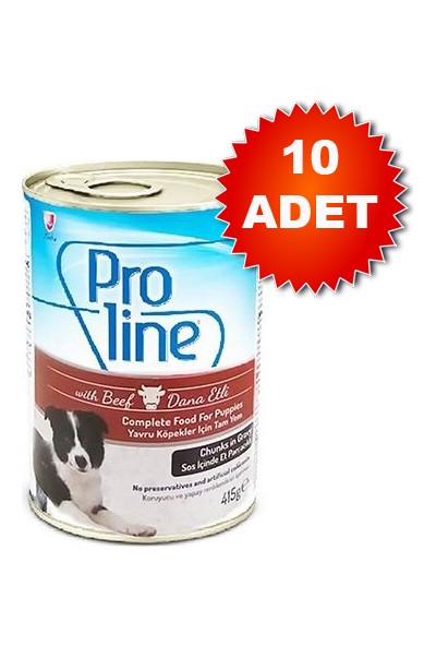Pro Line Proline Biftekli Sos Içinde Yavru Köpek Konservesi 10x415 gr Pro Line Proline Biftekli Sos Içinde Yavru Köpek Konservesi 10x415 gr