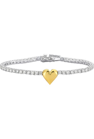Mooije Silver Gold Heart Su Yolu Bileklik Mooije Silver Gold Heart Su Yolu Bileklik
