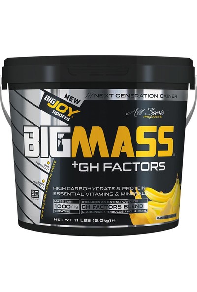 Bigjoy Sports Bigjoy Big Mass Gainer + Gh Factors 5000 Gr - Muz Aroma - Bigjoy Sports Bigjoy Big Mass Gainer + Gh Factors 5000 Gr - Muz Aroma -