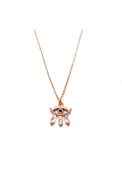 Nisa 925 Ayar Gümüş Kirpikli Göz Kolye