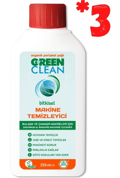 U Green Clean Green Clean Makine Temizleyici 250 ml Set*3 U Green Clean Green Clean Makine Temizleyici 250 ml Set*3
