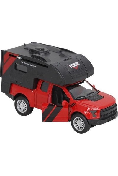 Metal Çekbırak Işıklı Karavan - FY5022-12D-KIRMIZI Metal Çekbırak Işıklı Karavan - FY5022-12D-KIRMIZI