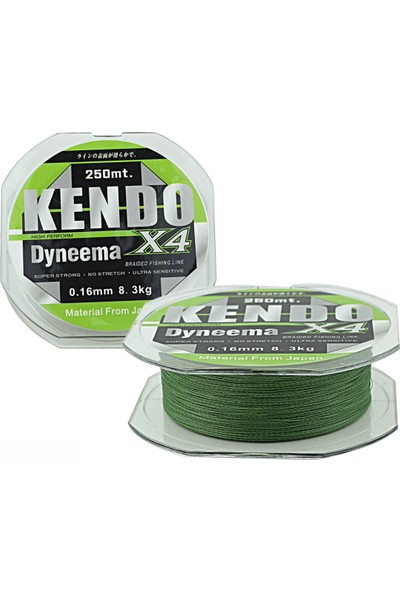 Kendo Dynema 4 Örgü 250MT (Green) Kendo Dynema 4 Örgü 250MT (Green)