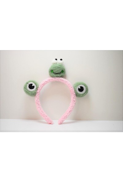 Hd Marketim Kurbağa Göz Peluş Taç Pembe Kadın Kız Saç Toka 11173