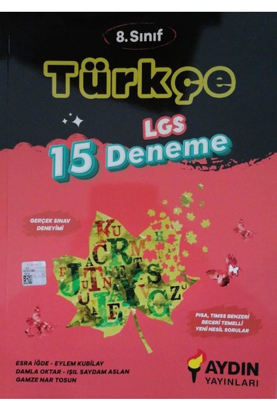 Aydın 8.sınıf Lgs Türkçe 15 Deneme