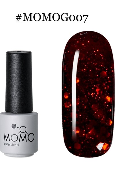 Momo Professional Kalıcı Oje Kırmızı Parıltılı Şarap G007 4 ml