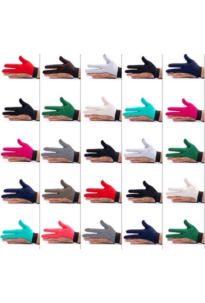 Bilardo Avm Lastikli ve Cırtlı Bilardo Eldiveni Karışık Renkli