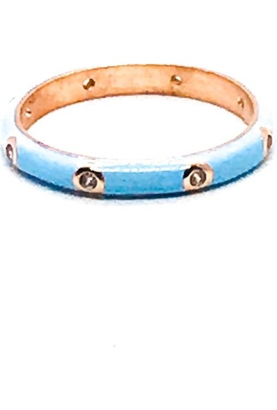 Nisa 925 Ayar Gümüş Mavi Mineli Zirkon Taşlı Yüzük