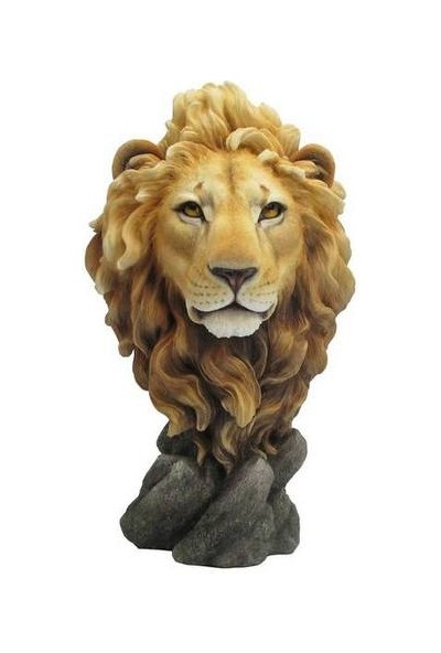 Veronese Aslan Kafası Büst Heykeli Figürü Renkli
