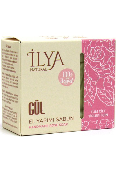 İlyaNatural Gül Özlü Hatay'ın %100 Doğal El Yapımı Banyo Sabunu 100gr