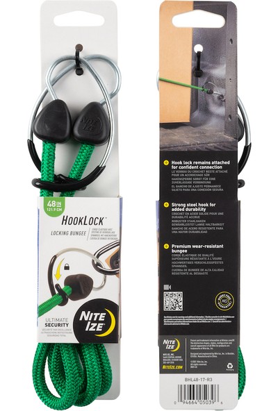 Nıte Ize Hooklock Locking Bungee Gergi Lastiği / Kanca Kilitli Bungee Yük Sabitleyici Nıte Ize Hooklock Locking Bungee Gergi Lastiği / Kanca Kilitli Bungee Yük Sabitleyici