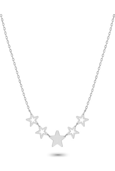 Glorria Altın Beyaz Yıldız Kolye