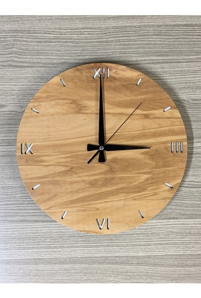 Decorof Modern Tasarım Ahşap Duvar Saati 40CM Decorof Modern Tasarım Ahşap Duvar Saati 40CM
