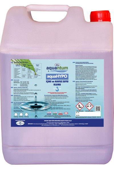 Aquantum 12 kg %12 Sıvı Içme ve Havuz Suyu Kloru - %12 Liquid Chlorine Aquantum 12 kg %12 Sıvı Içme ve Havuz Suyu Kloru - %12 Liquid Chlorine