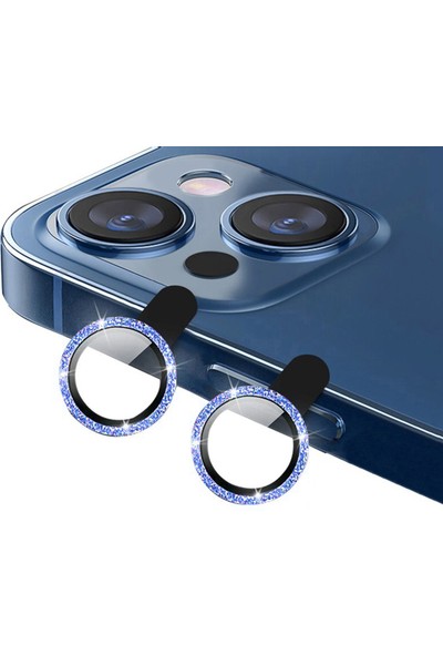 Microcase iPhone 13 Kamera Camı Lens Koruyucu Elmas Taş Kaplama Halka Set - Mavi AL2775 Microcase iPhone 13 Kamera Camı Lens Koruyucu Elmas Taş Kaplama Halka Set - Mavi AL2775