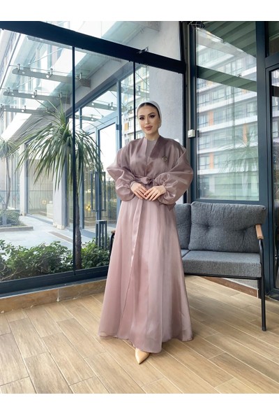 Gizay Senna Transparan Ikili Abaya Takım 292