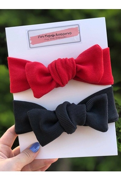 Peri Masalı Kız Bebek/çocuk 2'li Ribana Set Antrasit/ Kırmızı