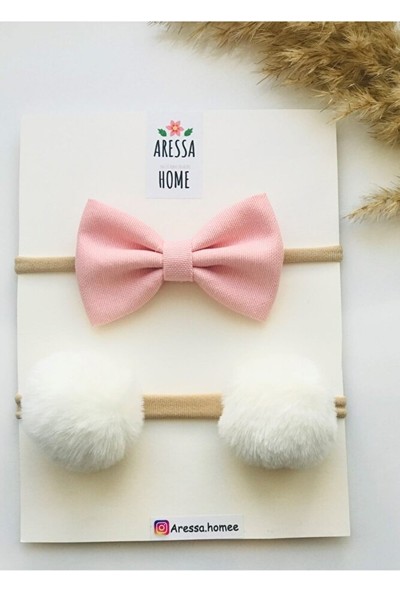 Aressa Kız Bebek Çocuk Pamuklu Ikili Fiyonk Ponpon Bandana Saç Bandı Set Aressa Kız Bebek Çocuk Pamuklu Ikili Fiyonk Ponpon Bandana Saç Bandı Set