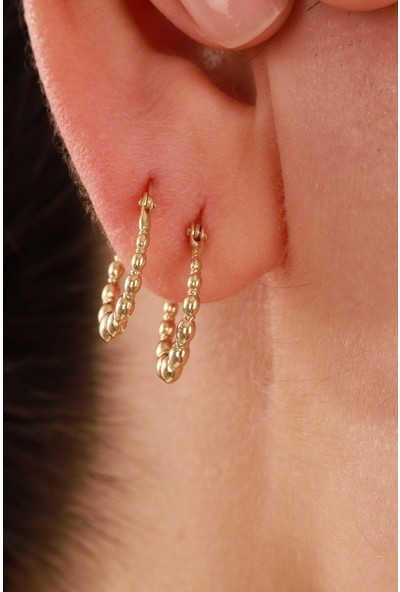 Aydın Kuyumculuk 14 Ayar Altın,toplu Küpe AGKP424 Aydın Kuyumculuk 14 Ayar Altın,toplu Küpe AGKP424