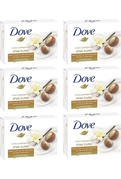 Dove Güzellik Sabunu Shea Butter 100 gr 6 Lı Ekonomik Paket Dove Güzellik Sabunu Shea Butter 100 gr 6 Lı Ekonomik Paket