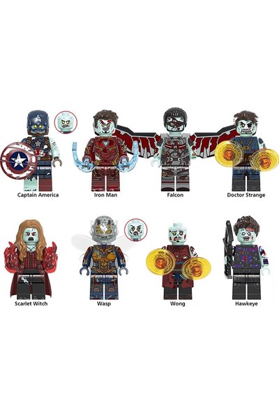 BTT Lighting Zombi Süper Kahraman LEGO 8 Adet Setleri Avengers Bebek Montaj Oyuncakları Çocuk Yapı Taşları Eğitici Oyuncakları (Yurt Dışından)