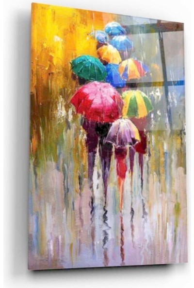 Şemsiyeler Cam Tablo 50 x 70 cm