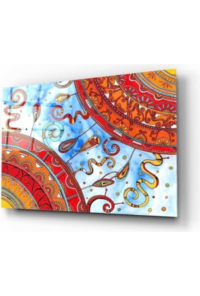Renkli Desenler Cam Tablo 50 x 70 cm
