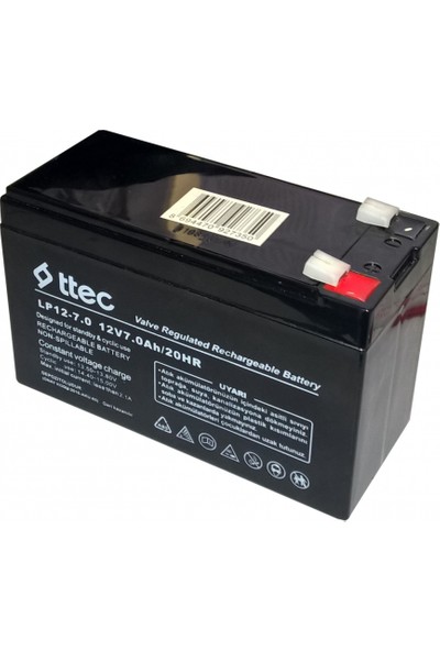 Ttec 12V 7AH Bakımsız Kuru Akü