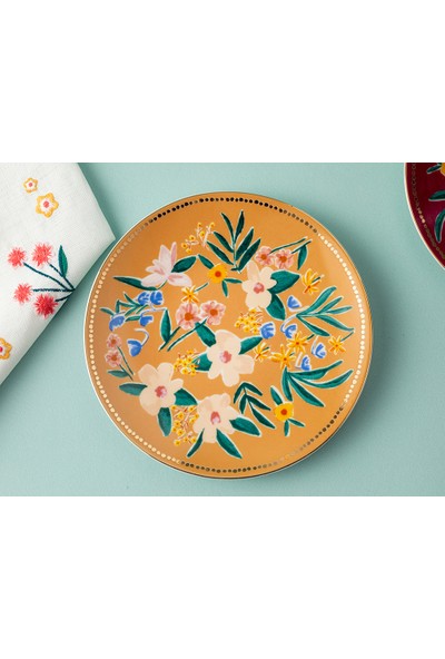 English Home Flower Spree Porselen Pasta Tabağı 20 cm Hardal English Home Flower Spree Porselen Pasta Tabağı 20 cm Hardal