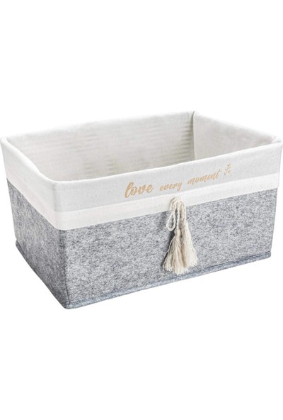 Favora Alas Keçe Dikdörtgen Çok Amaçlı Düzenleyici Kutu Maxi - Gri