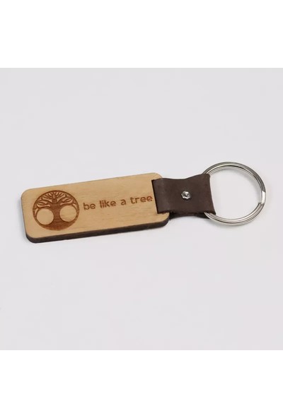 By Pamir Yazı Figürlü Uzun Ahşap Anahtarlık