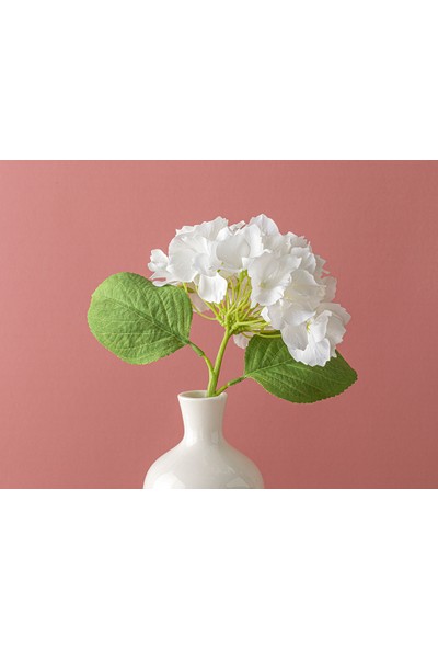 English Home Hortensia Tek Dal Yapay Çiçek 35 cm Beyaz