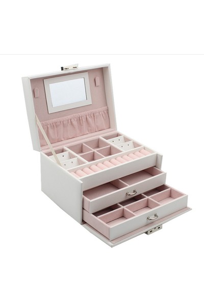 Kkmoon Mücevher Organizatör 3 Katmanlı Büyük Kapasiteli Mücevher (Yurt Dışından)