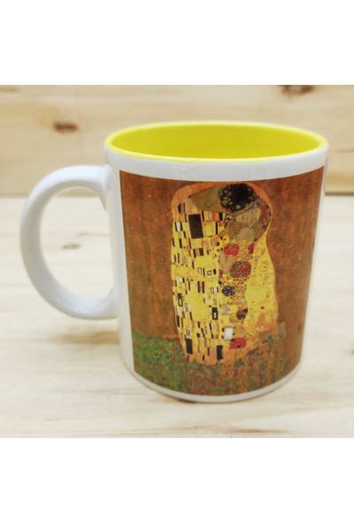 Harikapoli Gustav Klimt İçi Renkli Kupa Sarı 1 Harikapoli Gustav Klimt İçi Renkli Kupa Sarı 1
